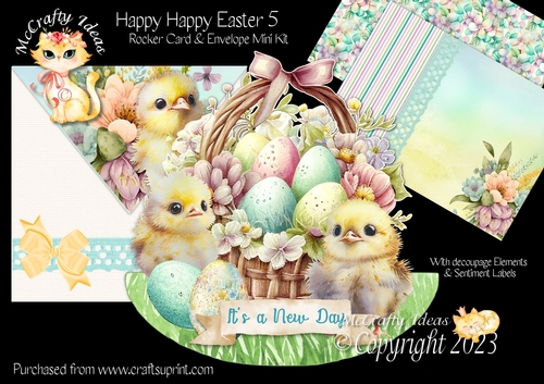 Happy Happy Easter 5 Rocker Card - CUP1206696_905 | Craftsuprint