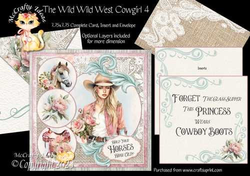 The Wild Wild West Cowgirl 4 7.75x7.75 Simply Cards - CUP1211286_905 ...