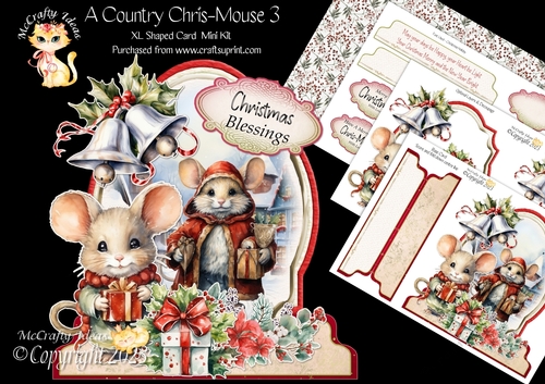 A Country Chris-Mouse 3 XL Shaped Card Kit - CUP1225210_905 | Craftsuprint