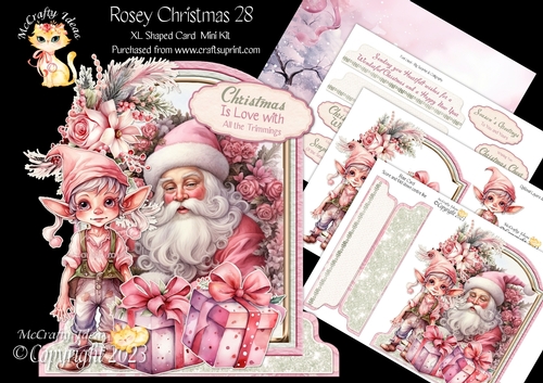 Rosey Christmas 28 XL Shaped Card Kit - CUP1246910_905 | Craftsuprint