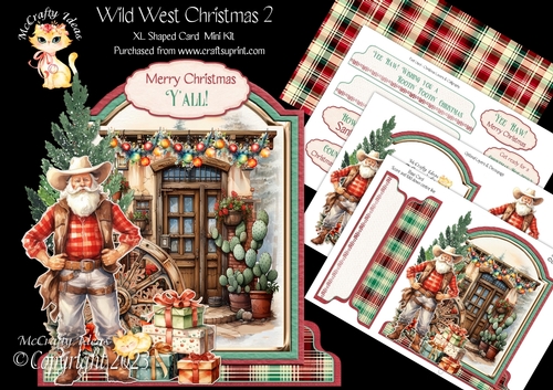 Wild West Christmas 2 XL Shaped Card Kit - CUP1248686_905 | Craftsuprint