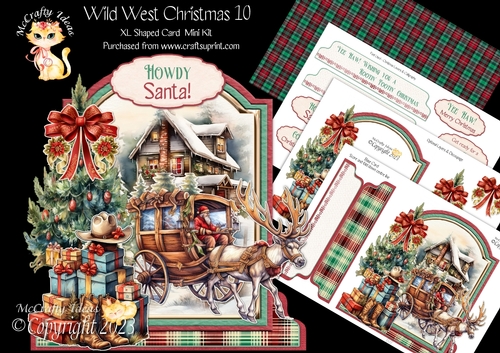 Wild West Christmas 10 XL Shaped Card Kit - CUP1248694_905 | Craftsuprint