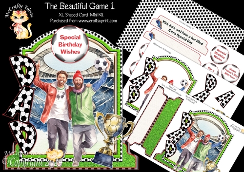 The Beautiful Game 1 XL Shaped Card Kit - CUP1292032_905 | Craftsuprint