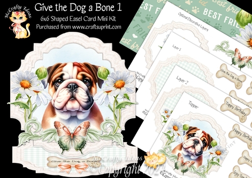 Give the Dog a Bone 1 Shaped Easel Card - CUP1292773_905 | Craftsuprint