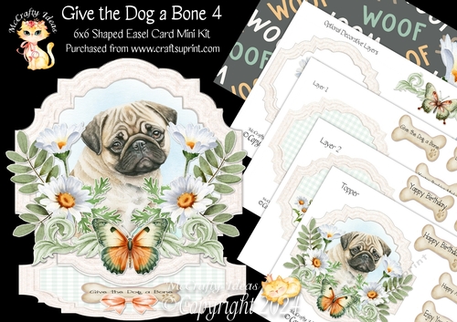 Give the Dog a Bone 4 Shaped Easel Card - CUP1292776_905 | Craftsuprint