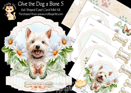 Give the Dog a Bone 5 Shaped Easel Card - CUP1292777_905 | Craftsuprint