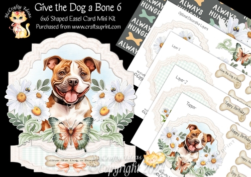 Give the Dog a Bone 6 Shaped Easel Card - CUP1292778_905 | Craftsuprint