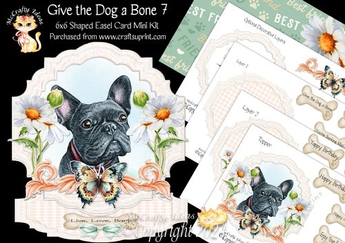 Give the Dog a Bone 7 Shaped Easel Card - CUP1292979_905 | Craftsuprint