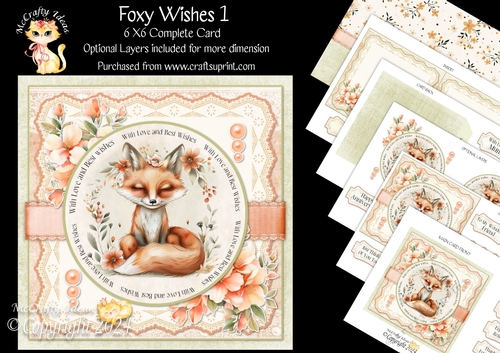 Foxy Wishes 1 6x6 Simply Cards - CUP1298284_905 | Craftsuprint