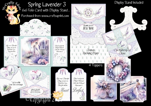 Spring Lavender 3 6x6 Folio Card - CUP1364400_905 | Craftsuprint