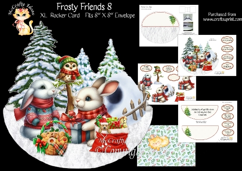 Frosty Friends 8 Rocker Card Mini Kit - CUP1391549_905 | Craftsuprint