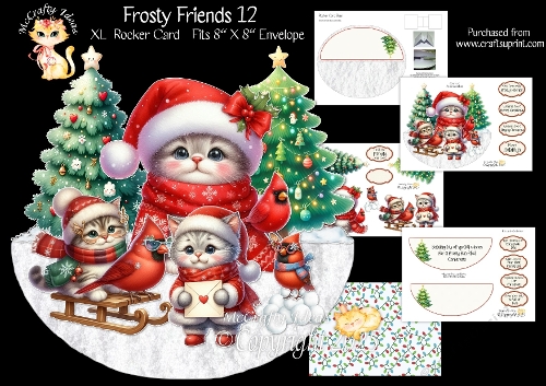 Frosty Friends 12 Rocker Card Mini Kit - CUP1391655_905 | Craftsuprint