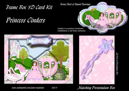 Princess Cinders 3D Frame Box Card Kit - CUP453340_905 | Craftsuprint