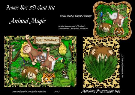 Animal Magic 3D Frame Box Card Kit - CUP453355_905 | Craftsuprint