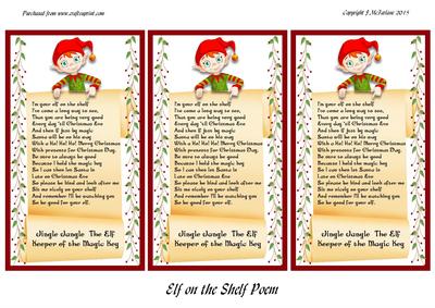 Elf on the Shelf Poem - CUP649388_905 | Craftsuprint