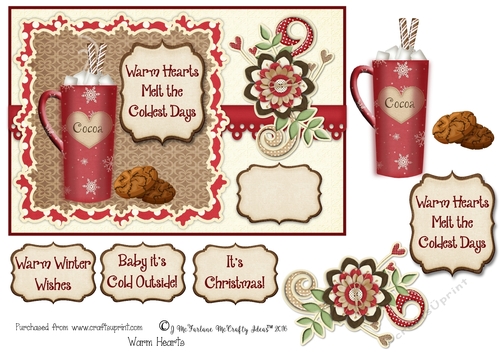 Warm Hearts A5 Card Front - CUP747333_905 | Craftsuprint