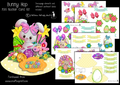 Bunny Hop Mini Rocker Card Kit - CUP770616_905 | Craftsuprint