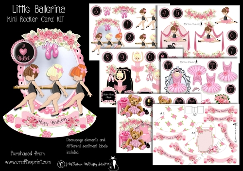 Little Ballerina Mini Rocker Card Kit - CUP773287_905 | Craftsuprint
