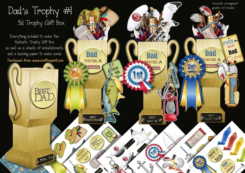 Dads Trophy #1 - 3D Trophy Gift Box - CUP792373_905 | Craftsuprint