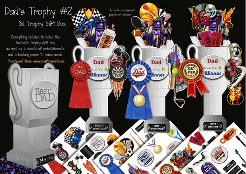 Dads Trophy #2 - 3D Trophy Gift Box - CUP792377_905 | Craftsuprint