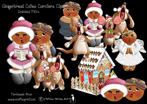 Ginger Cuties Carollers Clipart PNGs - CUP802643_905 | Craftsuprint