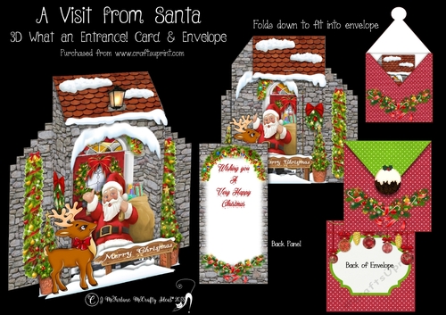 A Visit from Santa What an Entrance! Card and Envelope Kit. - CUP876433 ...