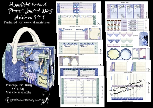 Moonlight Serenade Planner/Journal Diary Add-on Pt 1 - CUP899224_905 ...