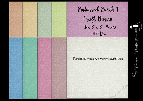 Earth 8x8 Embossed Papers 200Dpi - CUP958867_905 | Craftsuprint