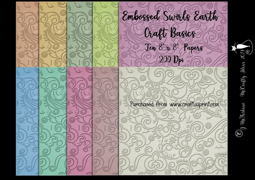 Earth 8x8 Embossed Swirls 200Dpi - CUP964664_905 | Craftsuprint