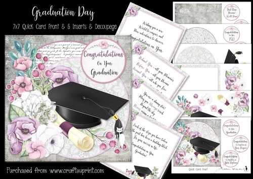 Graduation Day 7x7 Card Front & 5 Inserts - CUP980575_905 | Craftsuprint