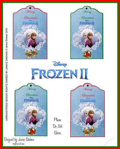 FROZEN II ANNA ELSA - CHRISTMAS GIFT TAGS - CUP1014104_2049 | Craftsuprint