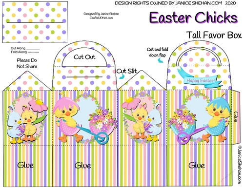 TALL GIFT FAVOR BOX - EASTER CHICKS - CUP1033410_2049 | Craftsuprint