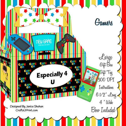 LARGE GIFT BOX WITH BOW - GAMERS GIRLS AND BOYS - CUP1039551_2049 ...