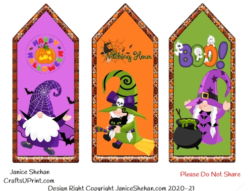 HALLOWEEN GNOME BOOKMARKS 15 - CUP1073390_2049 | Craftsuprint