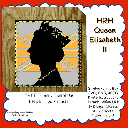 Queen Elizabeth II Paper Cut Light Box SVG, Shadow Box SVG Cricut File ...