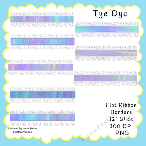 TYE DYE RIBBON BORDERS LACE PNG - CUP1208392_2049 | Craftsuprint