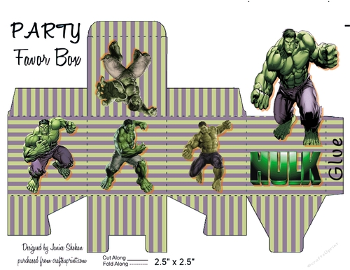 INCREDIBLE HULK MARVEL COMICS SUPER HEROS FAVOR BOX - CUP1210827_2049 ...