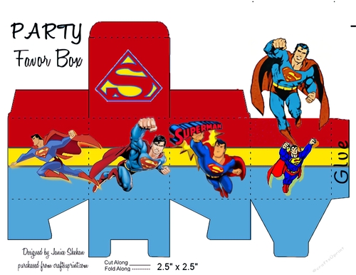 SUPERMAN SUPER MAN MARVEL COMICS SUPER HEROS FAVOR BOX - CUP1210828 ...