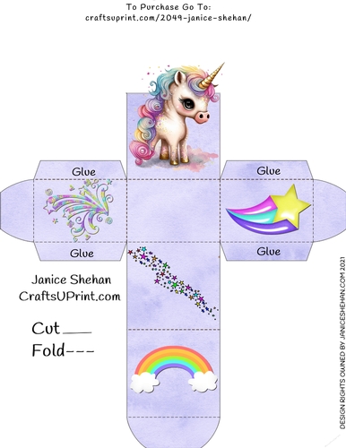 UNICORN BIRTHDAY TREAT FAVOR BOXES FANTASTY PRINCESS UNICORNS ...