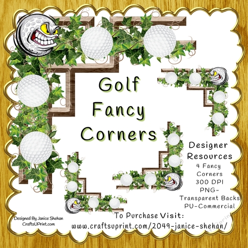 GOLF FANCY CORNER PNG CLIPART - CUP1217361_2049 | Craftsuprint
