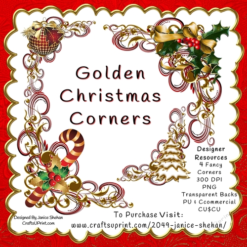 GOLDEN CHRISTMAS DESIGNER RESOURCES 10 PNG CLIPART DECORATE CORNERS ...