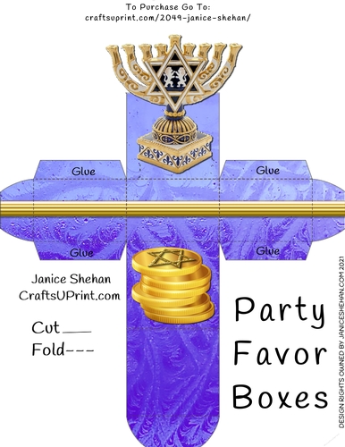 CHANUKKAH HANUKKAH JEWISH FAVOR GIFT BOX GOLD MENORAH - CUP1222040_2049 ...