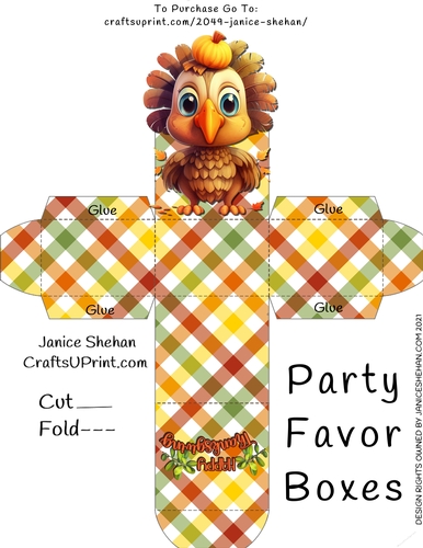 THANKSGIVING, TURKEY, USA, FAVOR GIFT BOX, Box 1 - CUP1222263_2049 ...