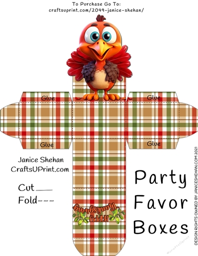 THANKSGIVING, TURKEY, USA, FAVOR GIFT BOX, Box 2 - CUP1222264_2049 ...