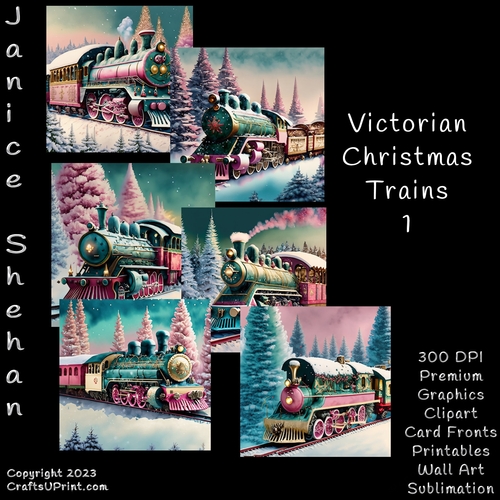 CHRISTMAS VICTORIAN TRAINS 1, CARD FRONT, - CUP1224475_2049 | Craftsuprint