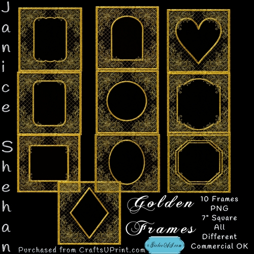 10 GOLD MESH FRAMES BEAUTIFUL FANCY EMBELLISHMENTED, CU4CU - CUP1309986 ...