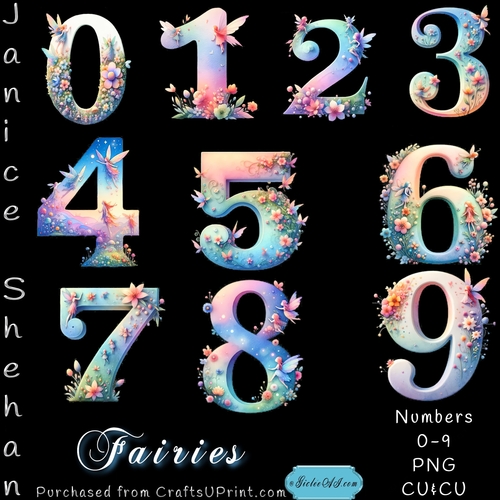 FAIRY NUMBERS 0-9 - CUP1312974_2049 | Craftsuprint