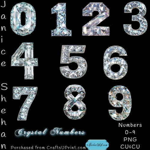 CRYSTAL NUMBERS FANCY BIRTHDAY NUMBERS NUMERALS - CUP1313670_2049 ...