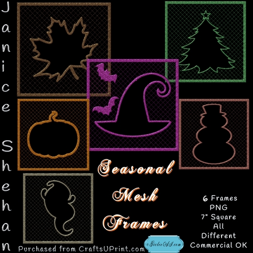 6 SEASONAL MESH FRAMES CLIPART PNG - CUP1320654_2049 | Craftsuprint