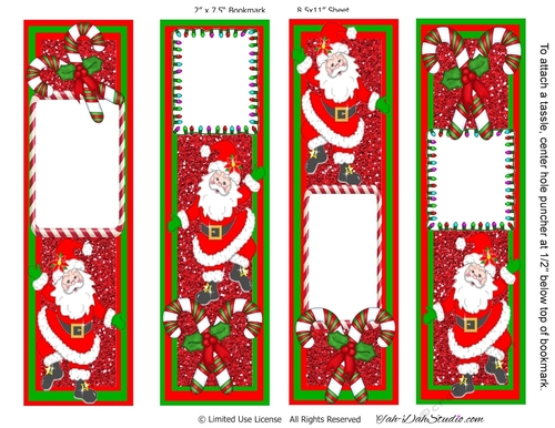 Santa Claus Bookmarks Book Marks - CUP652192_2049 | Craftsuprint